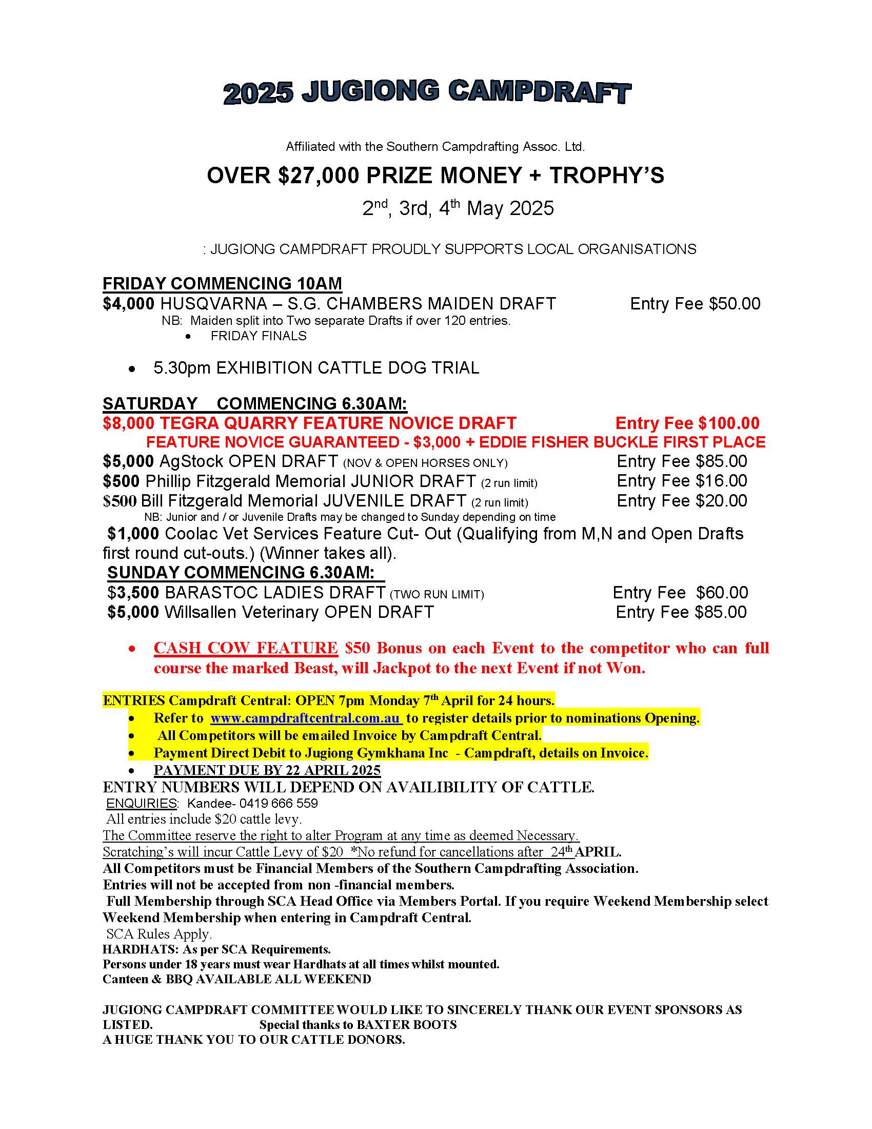 Campdraft Central | Campdraft Nominations, Scores, Results, Draws